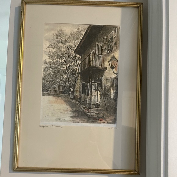 Art | Painting On Silk By Heinrich Lersch Signed In Pencil Painting Is ...